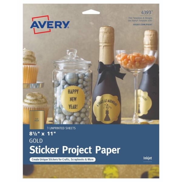 ETIQUETAS ADHESIVAS IMPRIMIBLES DORADAS 21.59 x 27.94 CM - 3 Unds - Avery
